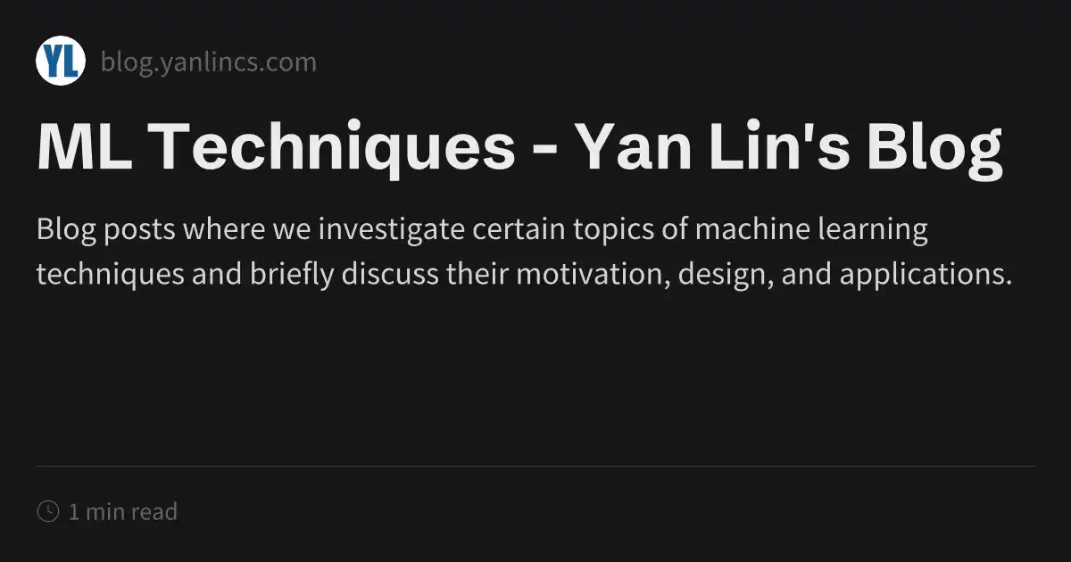 ML Techniques - Yan Lin's Blog